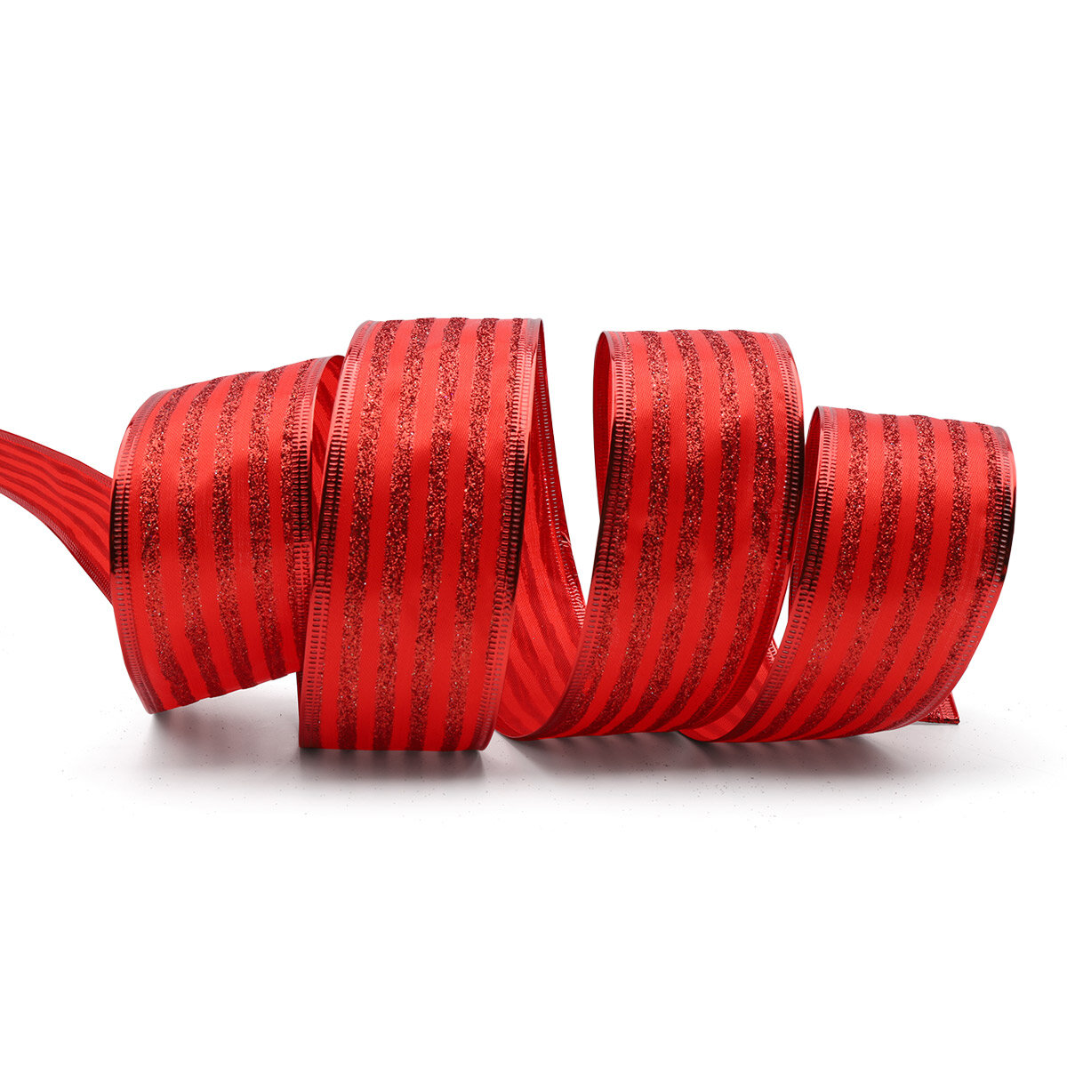 Лента атласная для творчества и упаковки подарков Айрис, QR-017, 5 см*10 м (красный)