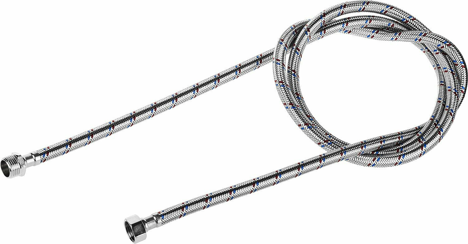 Гибкая подводка ЗУБР 1/2″, 1.8 м, гайка-штуцер, вода