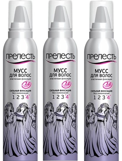 Мусс для волос Прелесть, Professional, сверхсильная фиксация, 160 мл, 3 шт