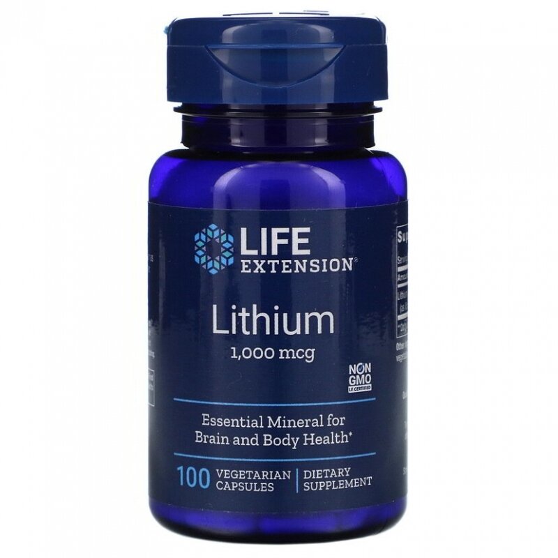 Добавка Литий Life Extension Lithium, 1000 мкг, 100 капсул