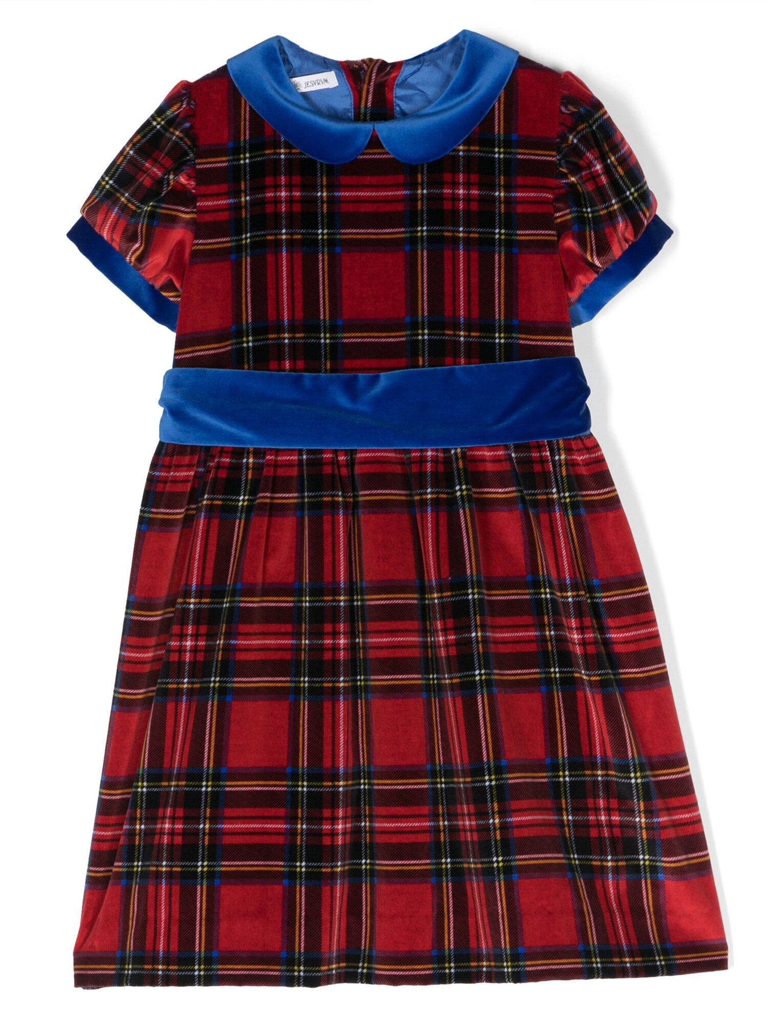 Платье Plaid-check velvet flared dress