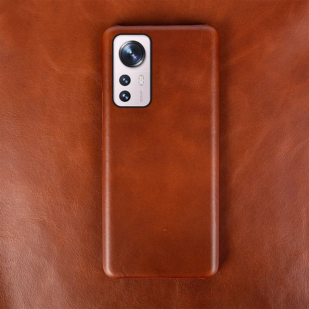 Кожаный чехол для телефона ручной работы с масляным воском Коричневый, Brown07, For Xiaomi 12T Pro