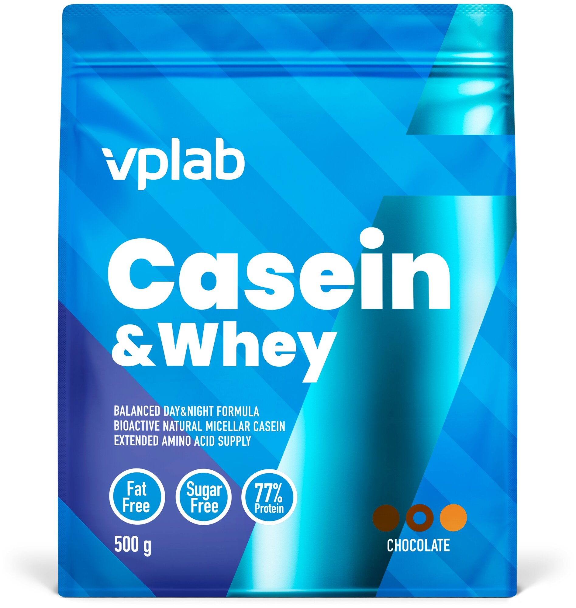 Протеин VPLAB "Casein & Whey", для похудения, набора мышечной массы, шоколад, 500 г
