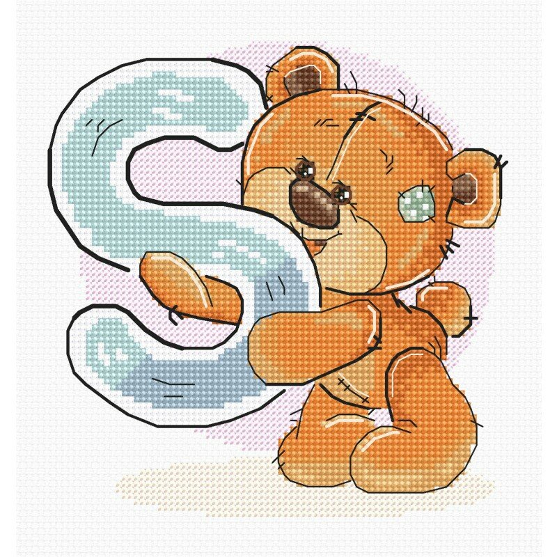 Набор для вышивания Luca-S #B1220 Буква S, Счетный крест, 12 x 12.5 см