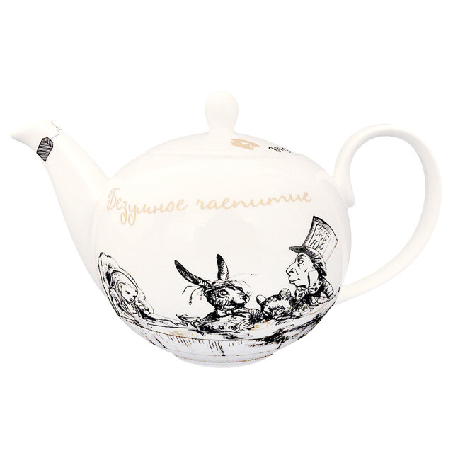 QUINSBERRY Безумное чаепитие чайник 1,2 л фарфор для заваривания чая с носиком и крышкой