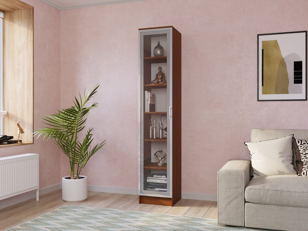 Книжный шкаф МебельЛэнд24 Альма - 1 Орех Экко 40x40x200