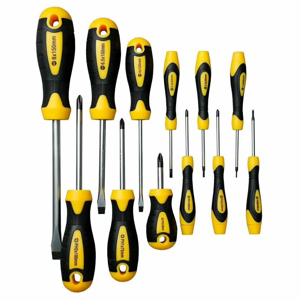 Набор отверток 12 предметов BERGER BG1260 крестовая, плоская (шлицевая)