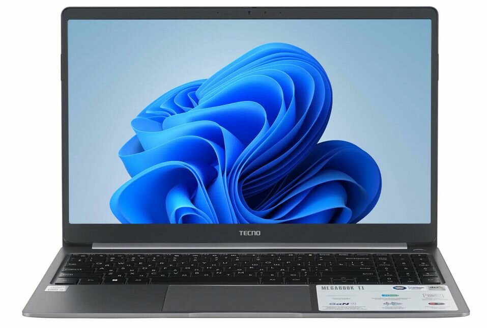 15,6" Ноутбук Tecno MegaBook T1 (TCN-T1I5L16.512. GR) серый - 1920x1080, IPS, Intel Core i5-1035G1, ядра: 4 x 1 ГГц, 16 ГБ, SSD 512 ГБ, Intel UHD Graphics, Windows 10 Pro