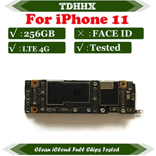 Материнская плата для iPhone 11 Clean iCloud 64 Гб материнская плата с системой 256 ГБ логическая плата 128 ГБ полнофункциональная поддержка обновления 256gb NO Face ID