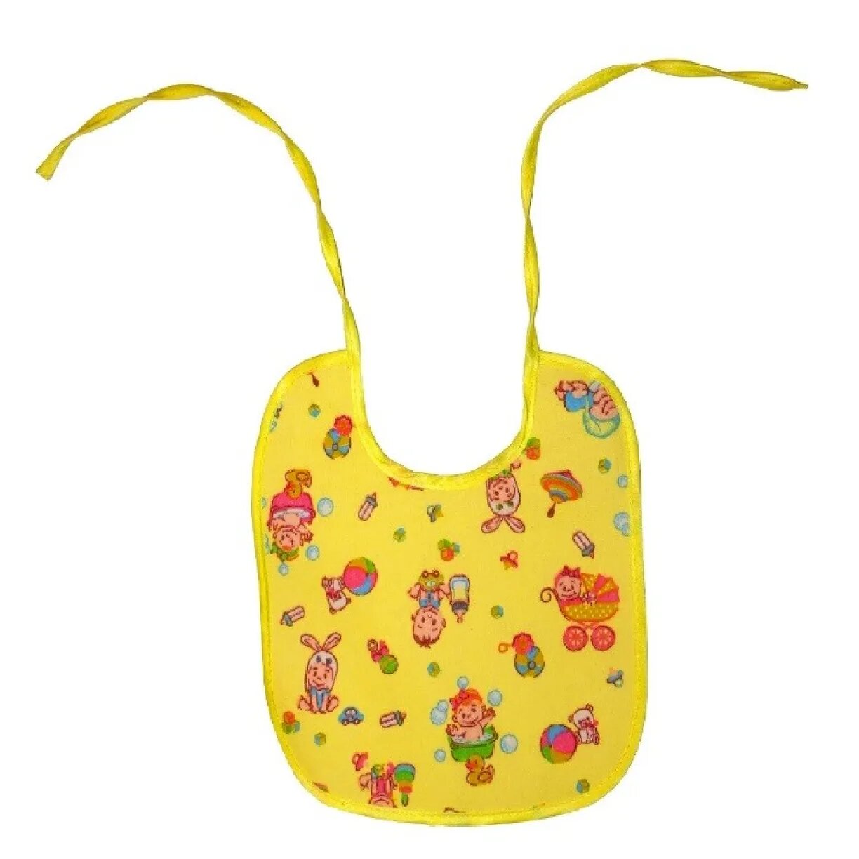 Колорит Нагрудник из фланели с ПВХ покрытием желтый 20*22 см