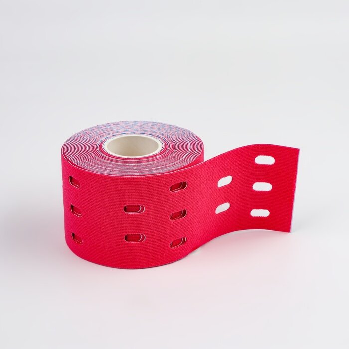 Кинезио - тейп, с перфорацией, 5 см × 5 м, розовый