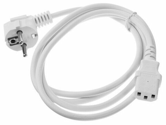 Кабель питания Cablexpert PC-186W-VDE, Schuko - C13, VDE, 10 А, 1.8 м, белый