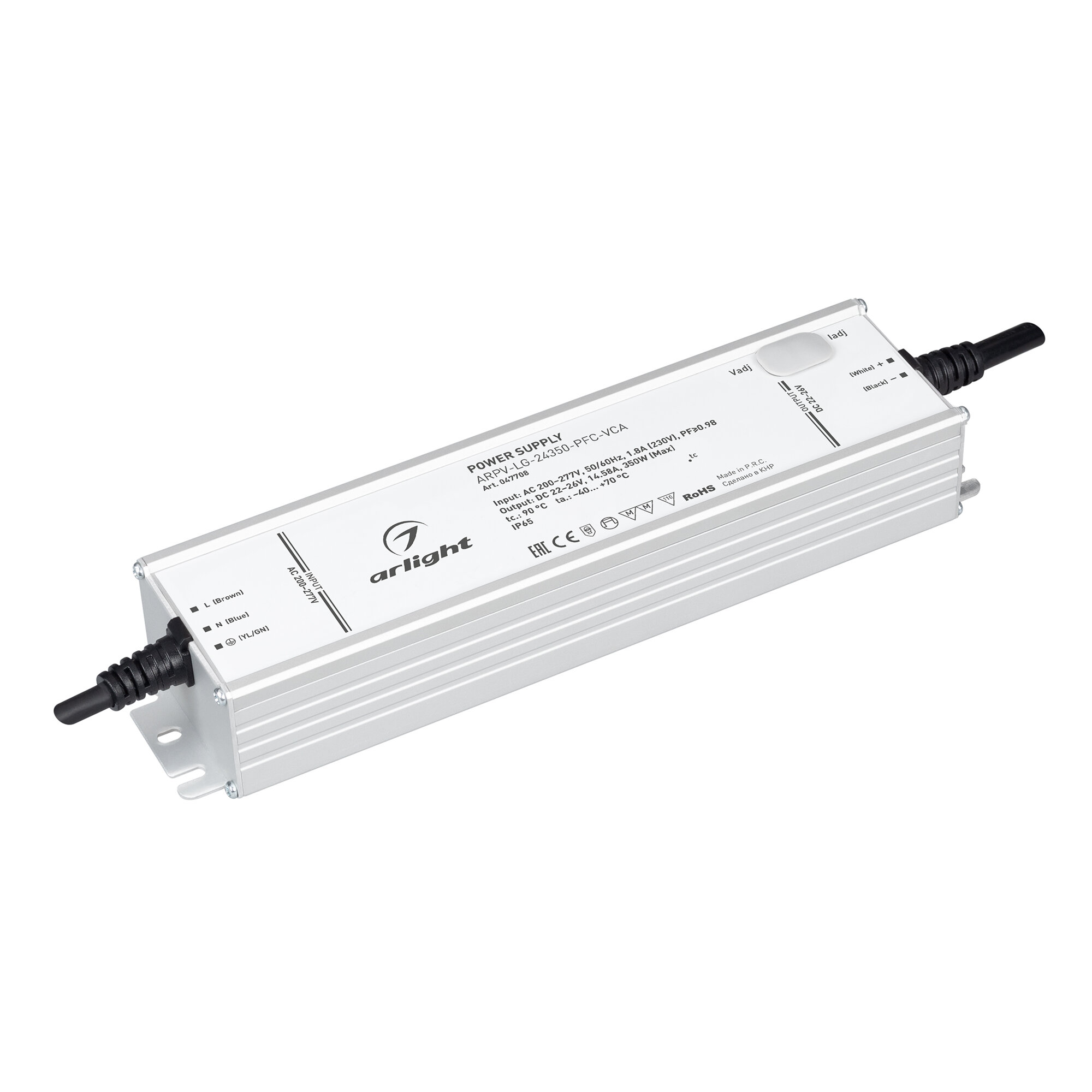 Источник напряжения Arlight Блок питания ARPV-LG-24350-PFC-VCA (22-26V, 14.58A, 350W) (Arlight, IP65 Металл, 5 лет)