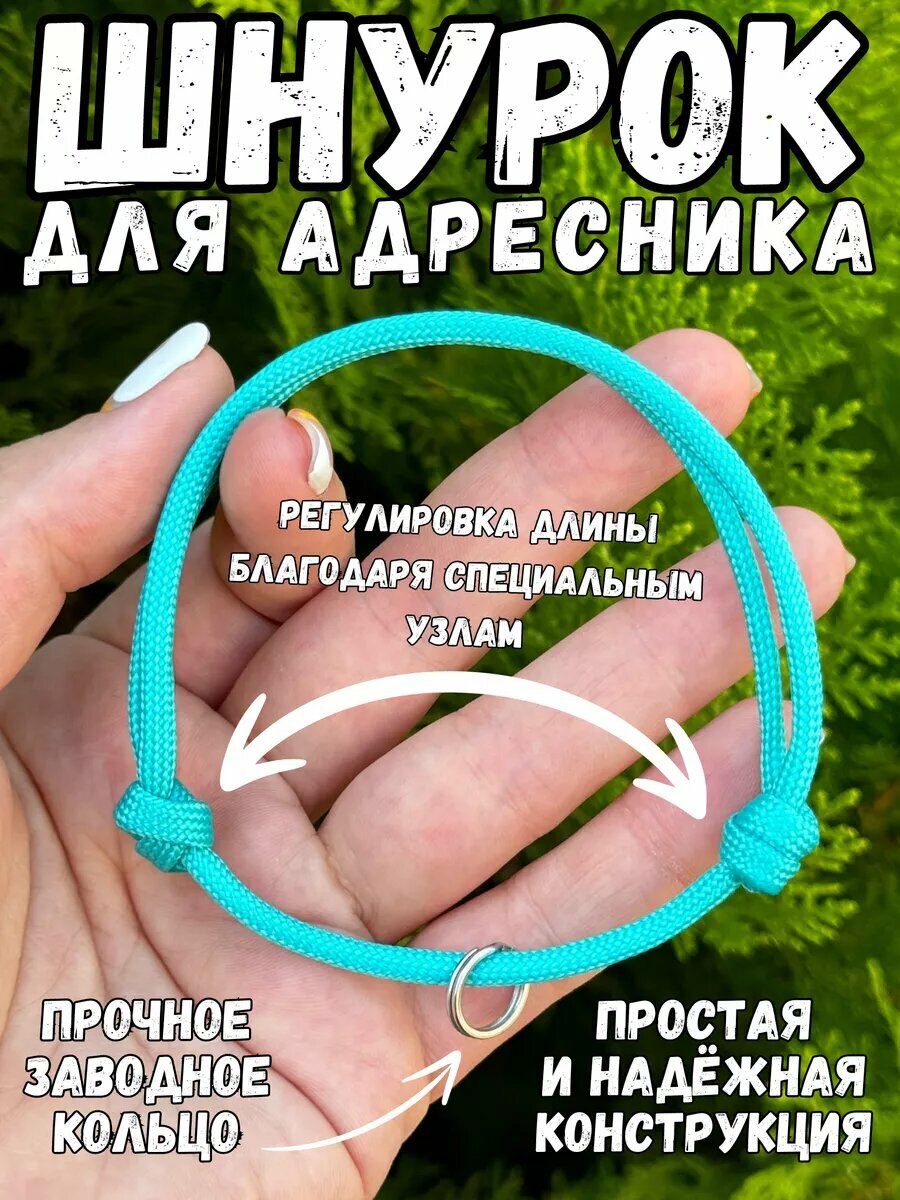 Шнурок (ошейник) DOG JOYS для адресника, для собак и кошек L (40-80см)