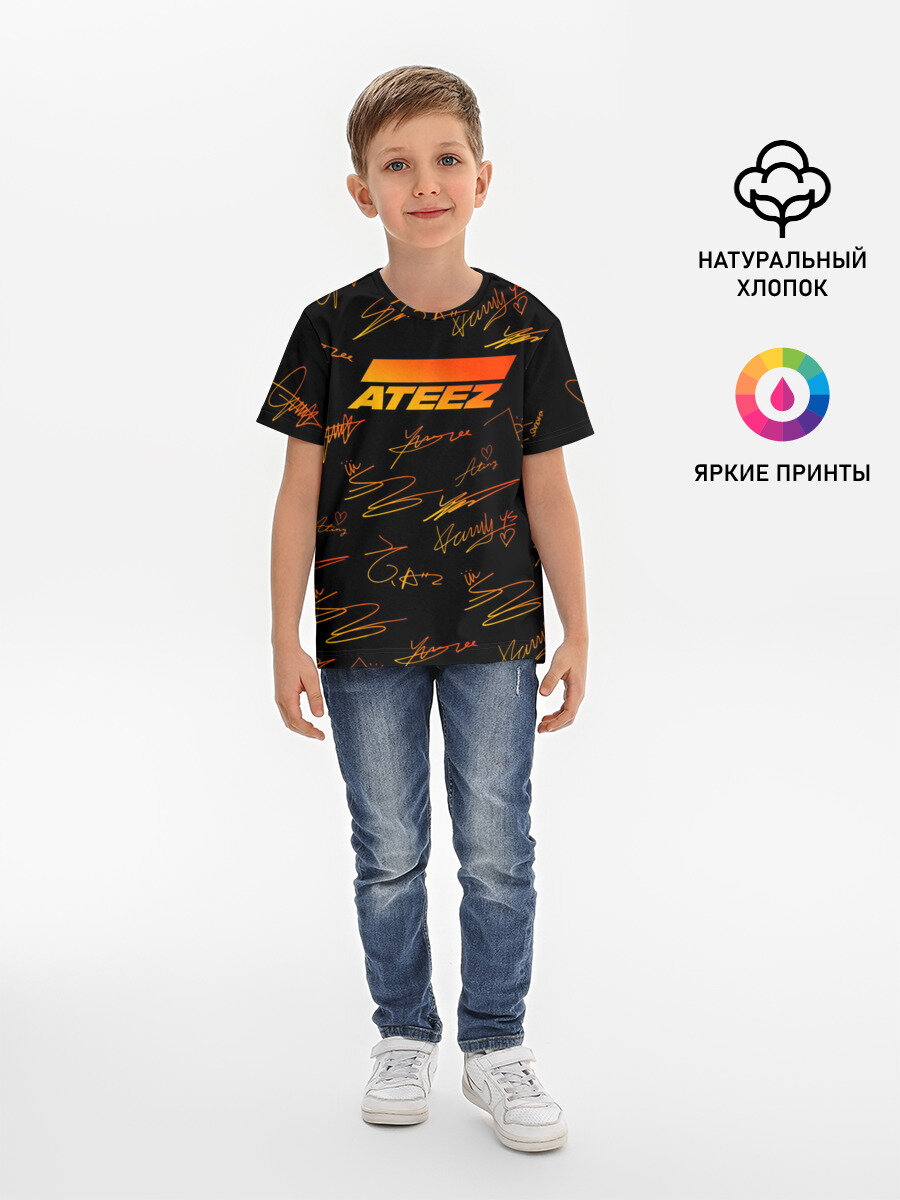Футболка хлопковая детская ATEEZ АВТОГРАФЫ