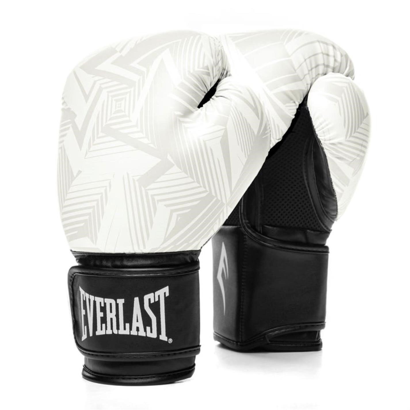 Перчатки тренировочные Everlast Spark белые с геометрическим рисунком, вес 14 унций, арт. P00002411
