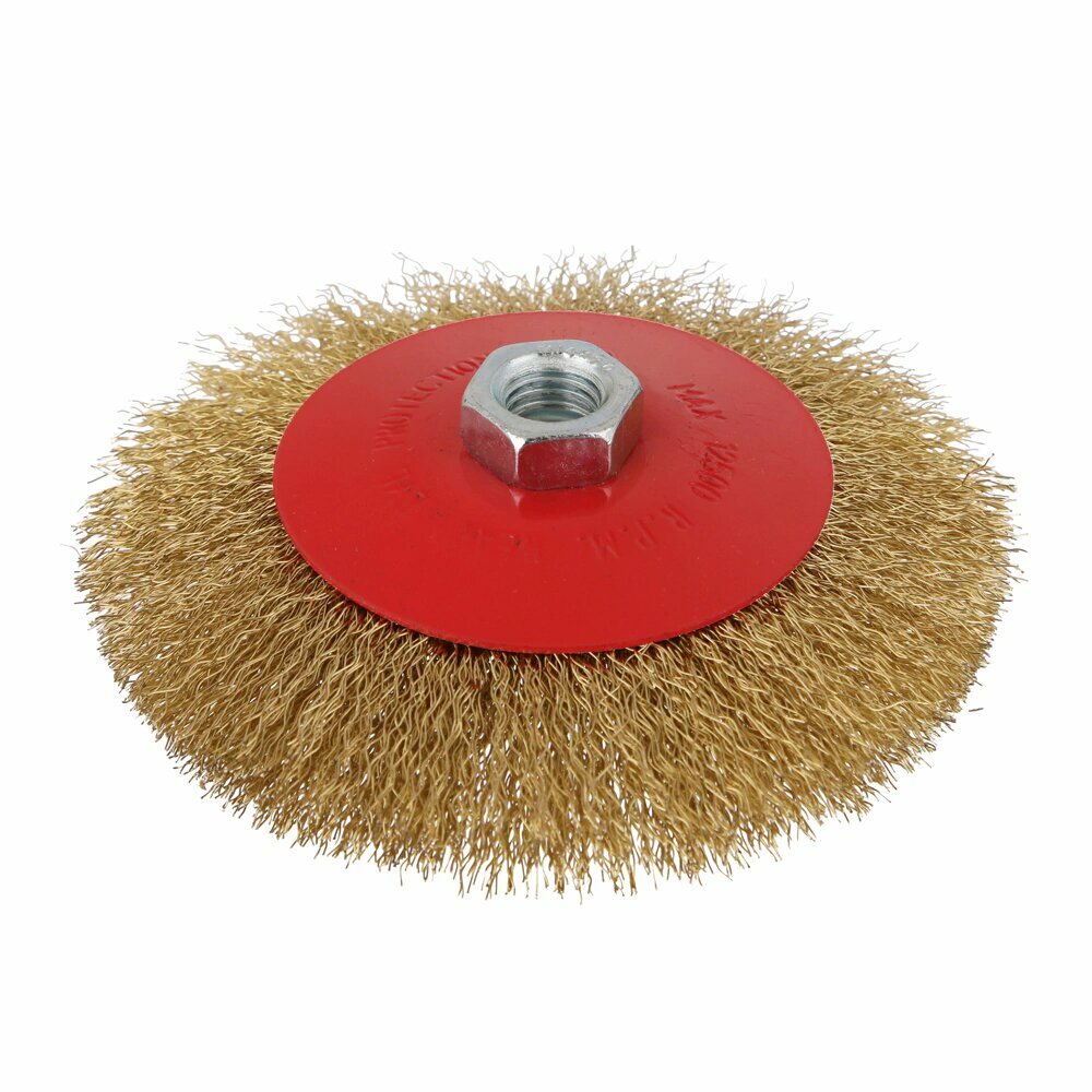 Щетка-насадка DORN для УШМ латунированная тарелочная М14х125 мм