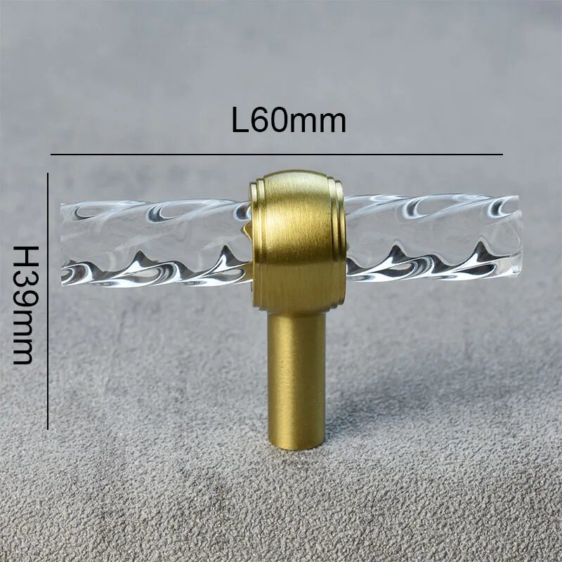 Ручки для шкафов IHOMCASA золотистые, акрил, T Bar Handle