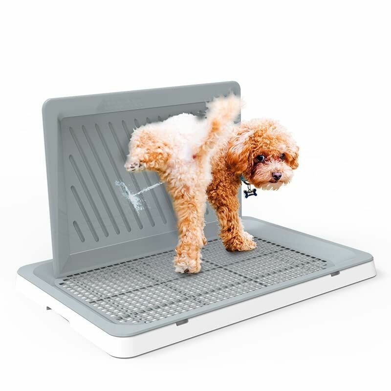 Туалет лоток для собак со стенкой, Многоразовый лоток для приучения щенка к горшку со съемной решеткой, переносной ящик для мусора для собак