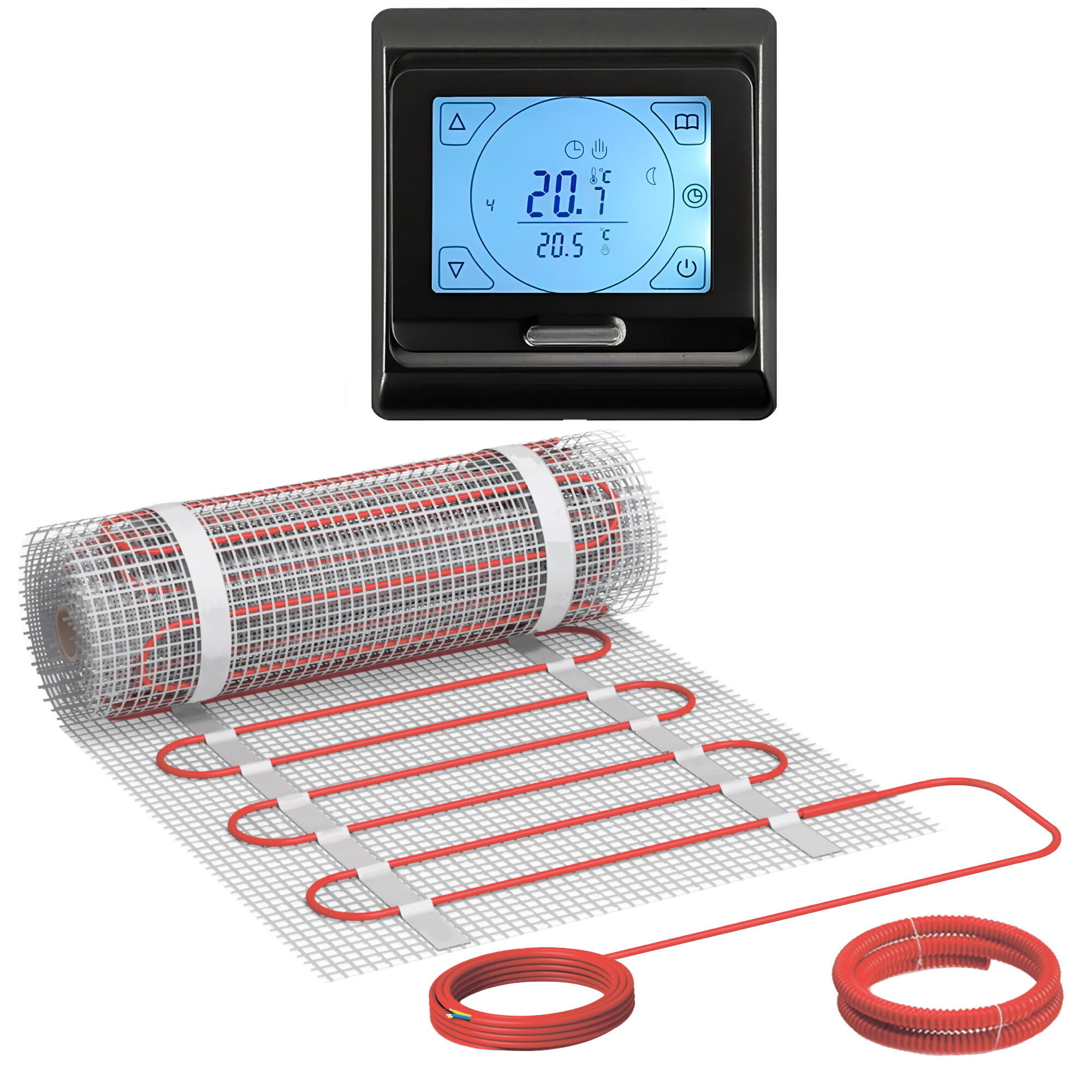 Теплый пол Vimarr L 540L75KM0.5-M1-22 0.5 м2 75 Вт с черным сенсорным программируемым терморегулятором