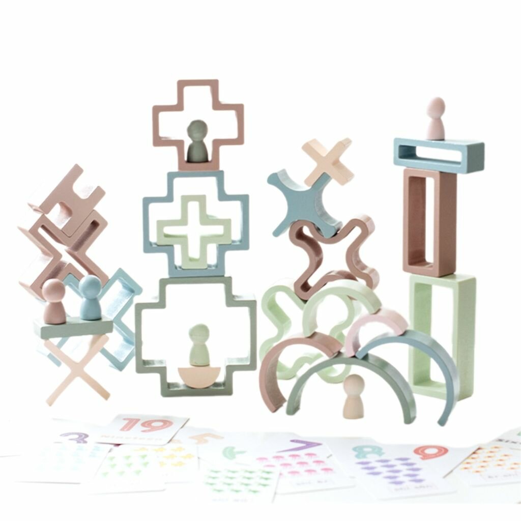 Настольная игра, Деревянные строительные блоки, 1 набор