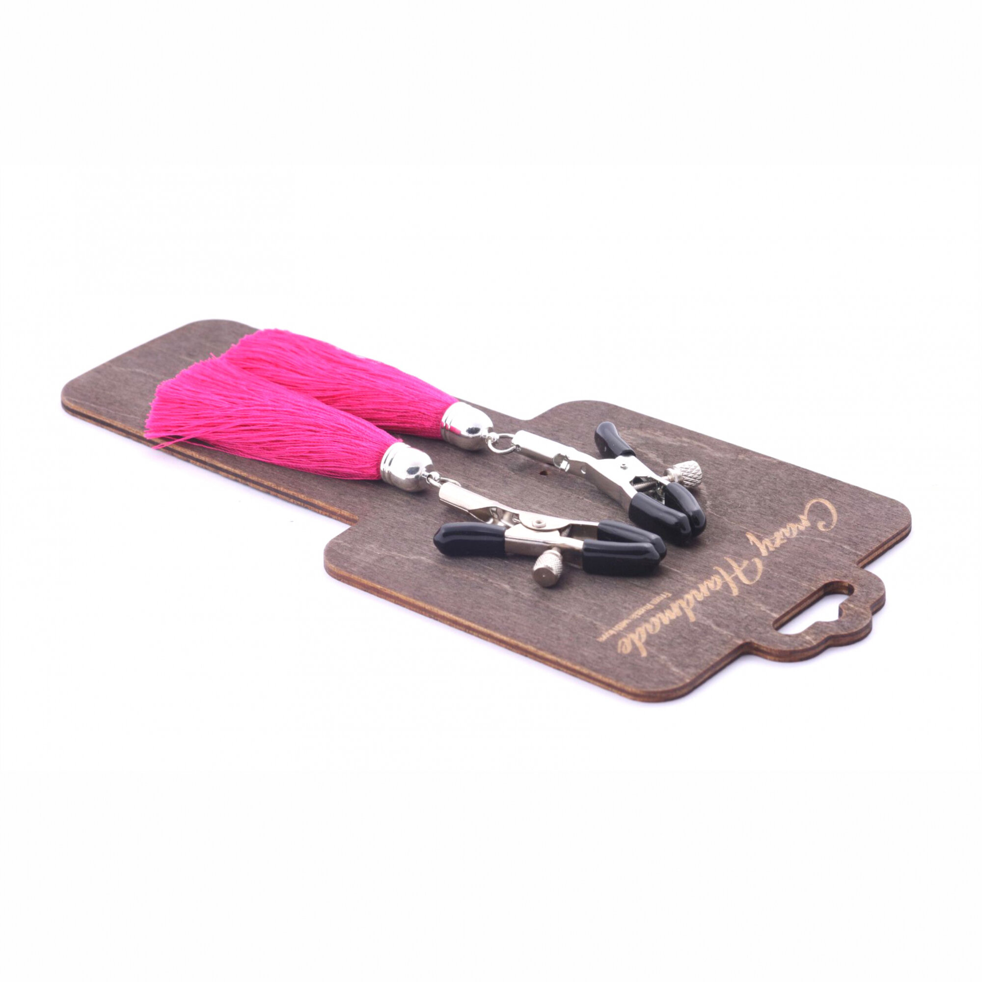 Зажимы на соски «прищепки» с кисточками из шелка (Бордовый)