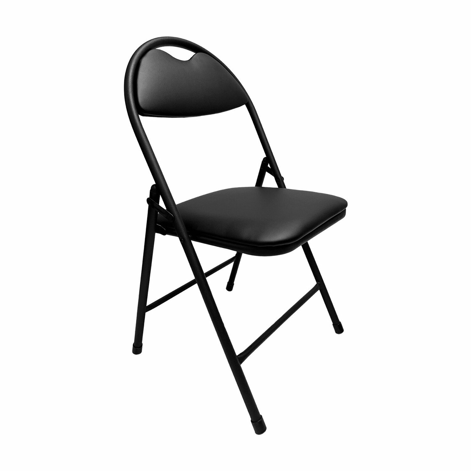Стул складной Comfur для дома и офиса РС94, черный каркас, эко кожа черный