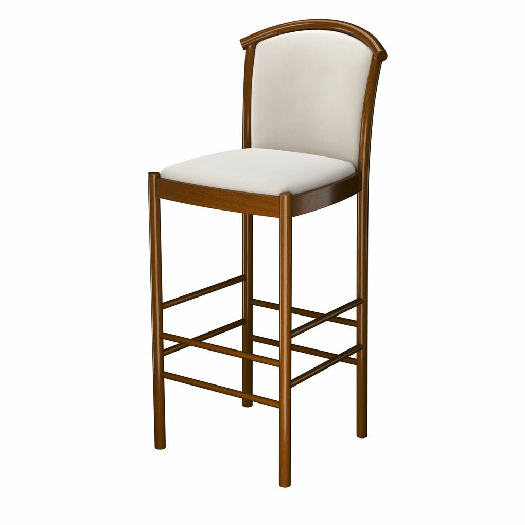 Стул барный деревянный высокий Анна массив бука, испанский орех бежевый