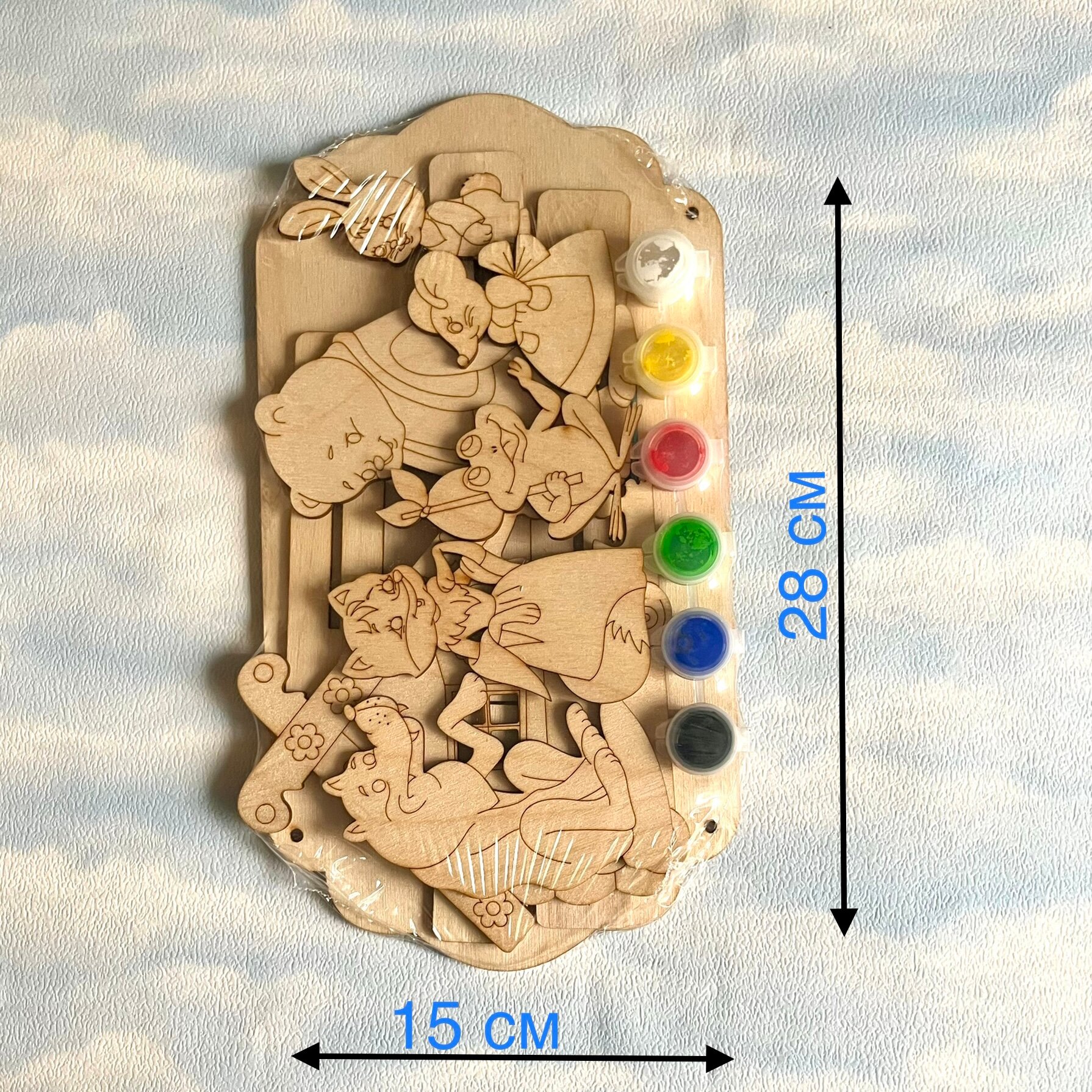 Раскраска игра из фанеры 3Д сказка Теремок Деревянная раскраска Раскраска 3D