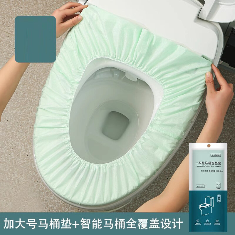 Одноразовое сиденье для унитаза Other, удлиненное, зеленое, 10шт