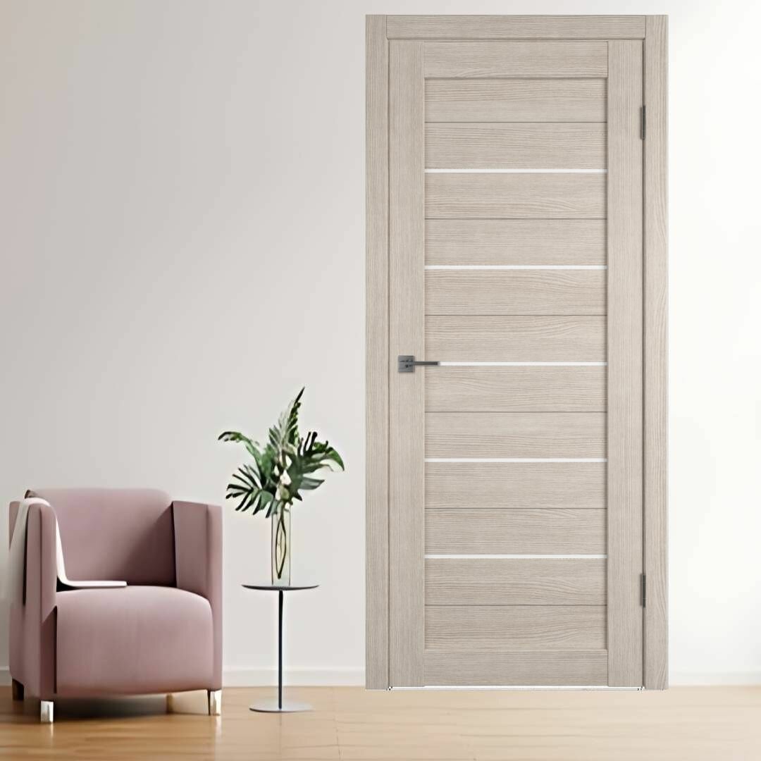 Межкомнатная дверь A5 капучино 900х2000 мм матовое стекло (комплект)