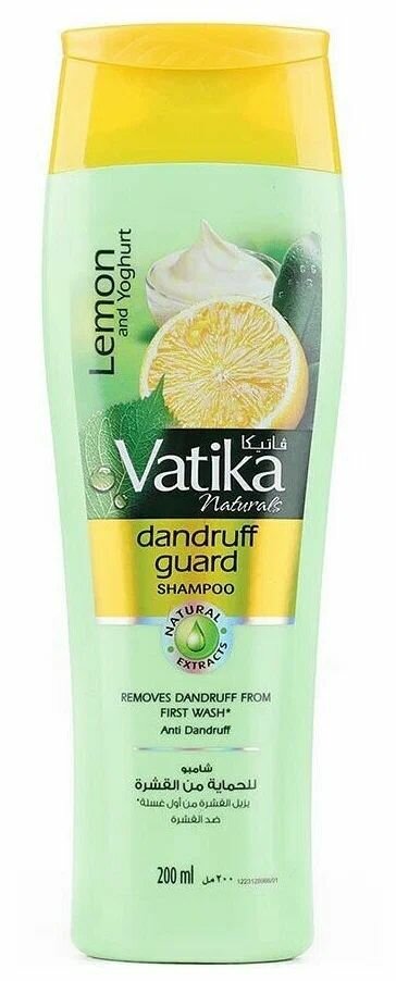 Лимон и Йогурт шампунь от перхоти, Ватика Дабур Vatika LEMON AND YOGHURT Dandruff Guard Shampoo, Dabur 200 мл.
