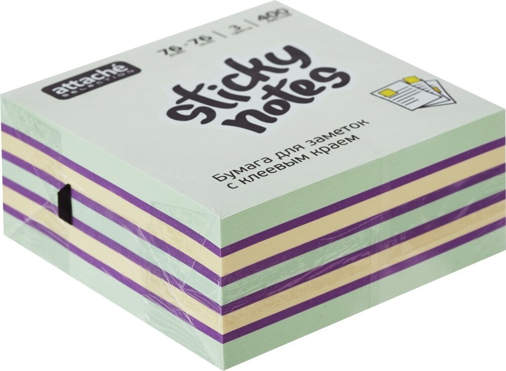 Блок-кубик Attache Selection, куб, 76х76 мм, зеленый, 400 листов