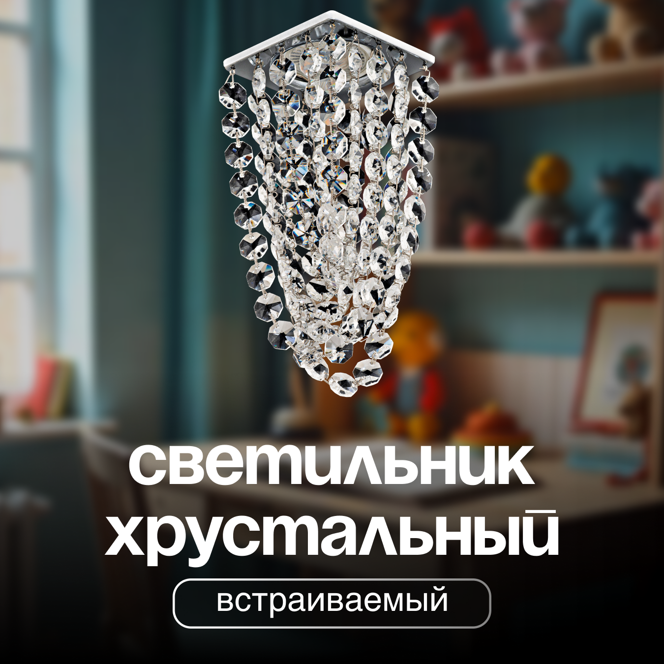 Светильник потолочный встраиваемый. Спот хрустальный, точечный Dio D'Arte Elite Tayo GU10.5.14.8x8.112 N