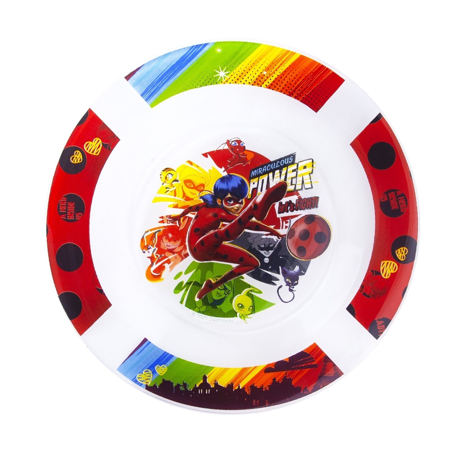 Тарелка детская ND Play Леди Баг и Супер Кот, Комиксы, 19,5 см, стекло (295332)