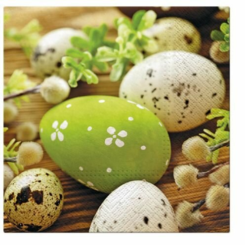 Салфетки PAW Decor Collection "Lunch", Яйца среди сережек, трехслойные, для декупажа, 20 шт
