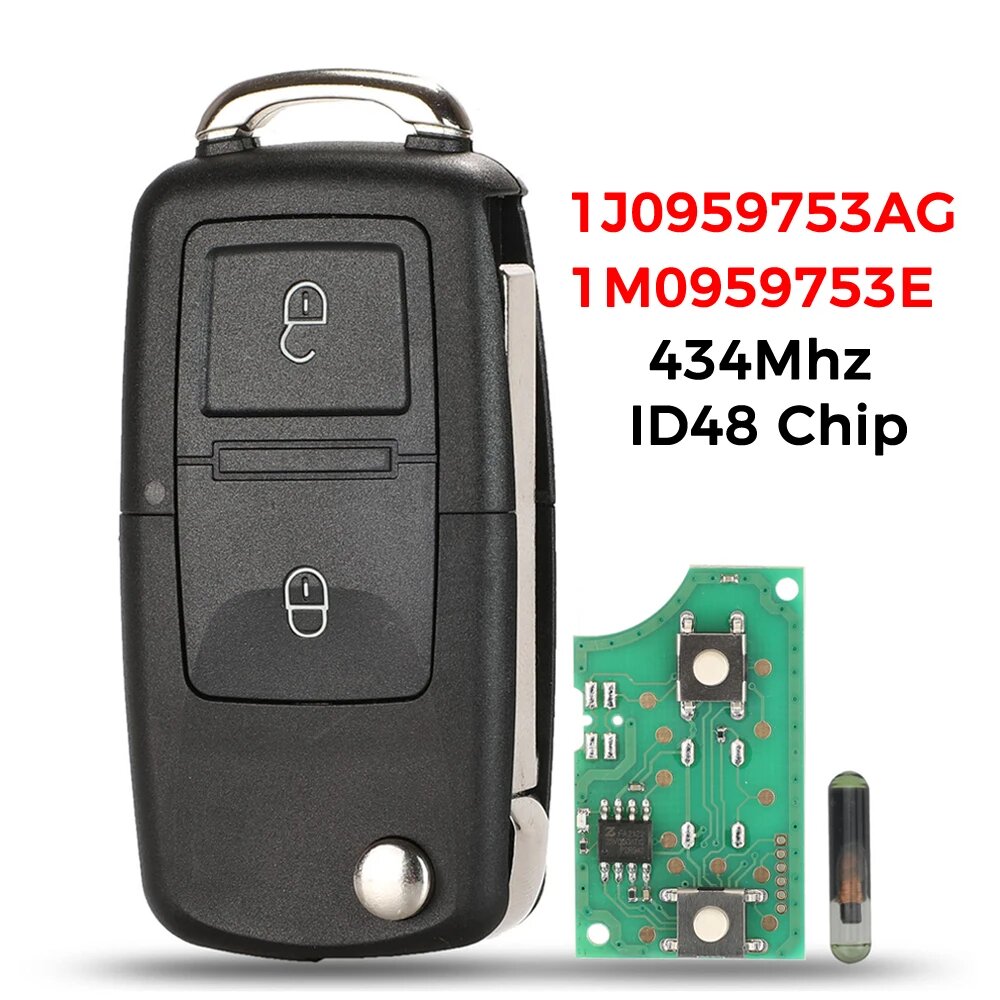 Складной ключ 1j0959753AG, 434MHz, ID48