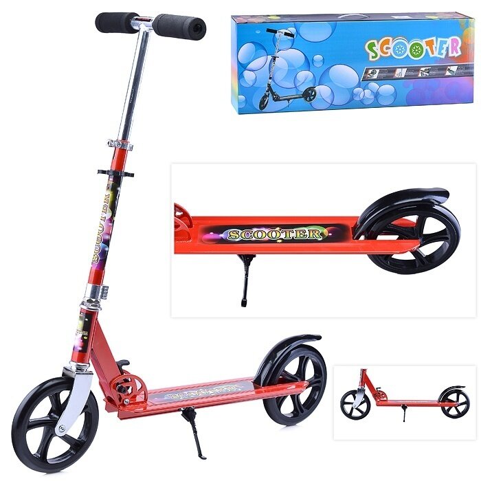 Самокат Oubaoloon красный, в коробке, d колес 20 см (U038172Y)