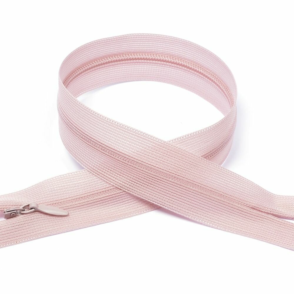 Молния MaxZipper пластмассовая, потайная, №3, 50 см, цвет S344, бежево-розовый, упаковка 50 штук