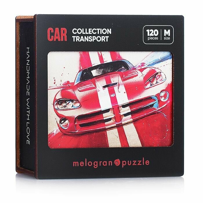 Пазлы Melograno puzzle 120 деталей, "Спортивный автомобиль" красный, Collection TRANSPORT (MPZCT26-M)