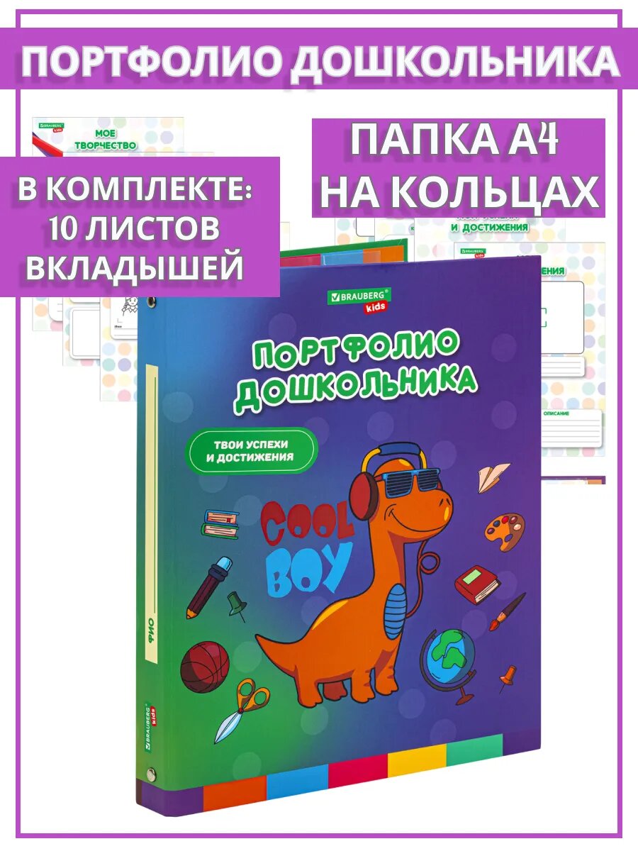 Папка для портфолио на кольцах в детский сад