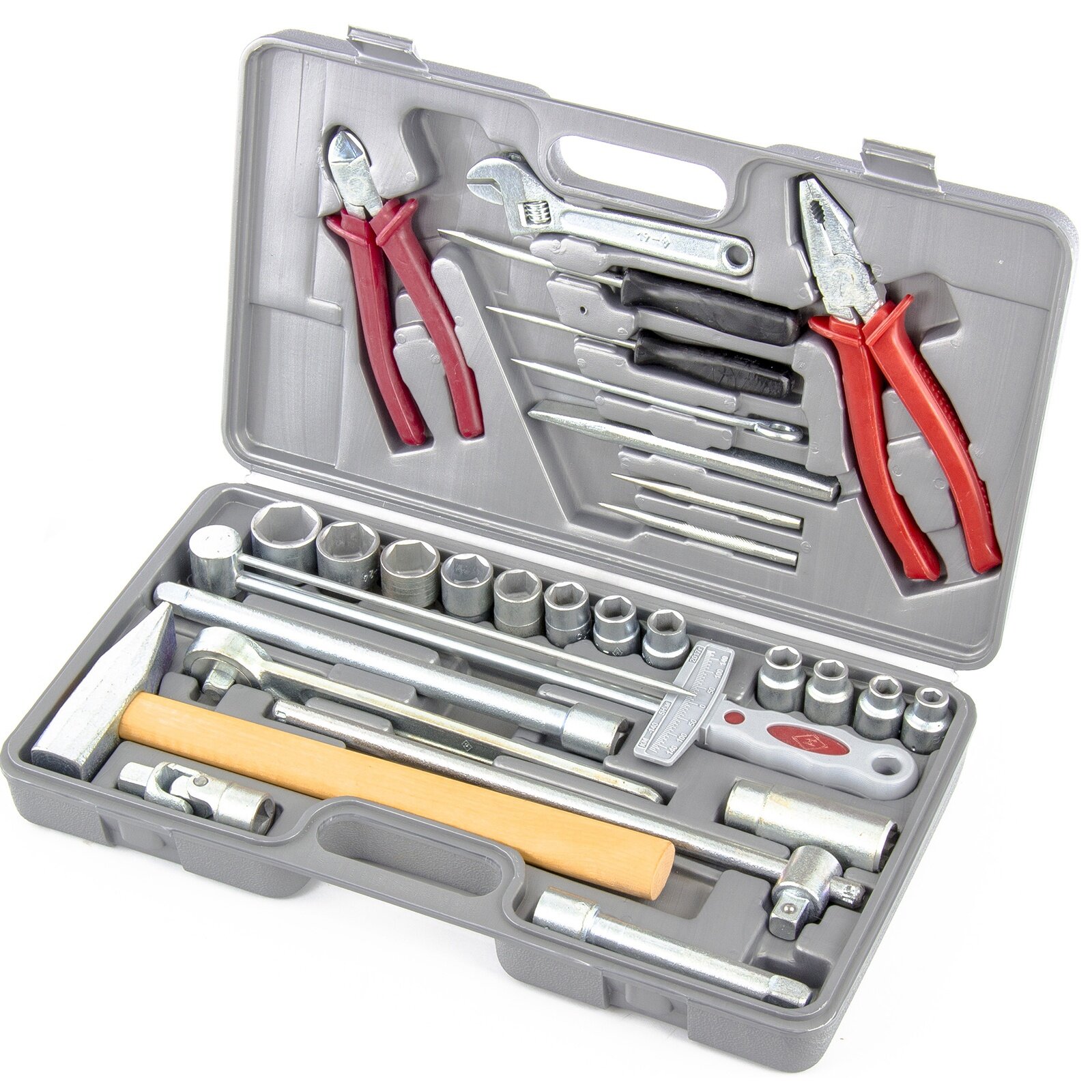 Набор слесарно-шоферский НИЗ "Универсал-2", торцевые головки, молоток, динамометрический ключ, кейс