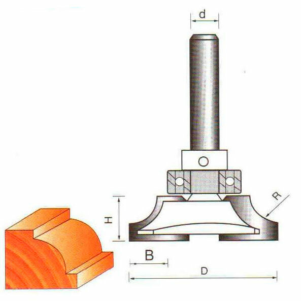 Фреза кромочная Globus 2307 R16, калевочная, с верхним подшипником