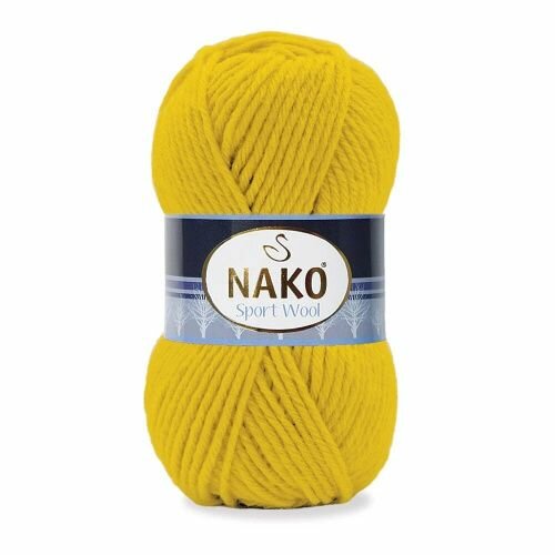 Пряжа Nako Sport wool 1253 лимон (100г/120м, упаковка 5 мотков)