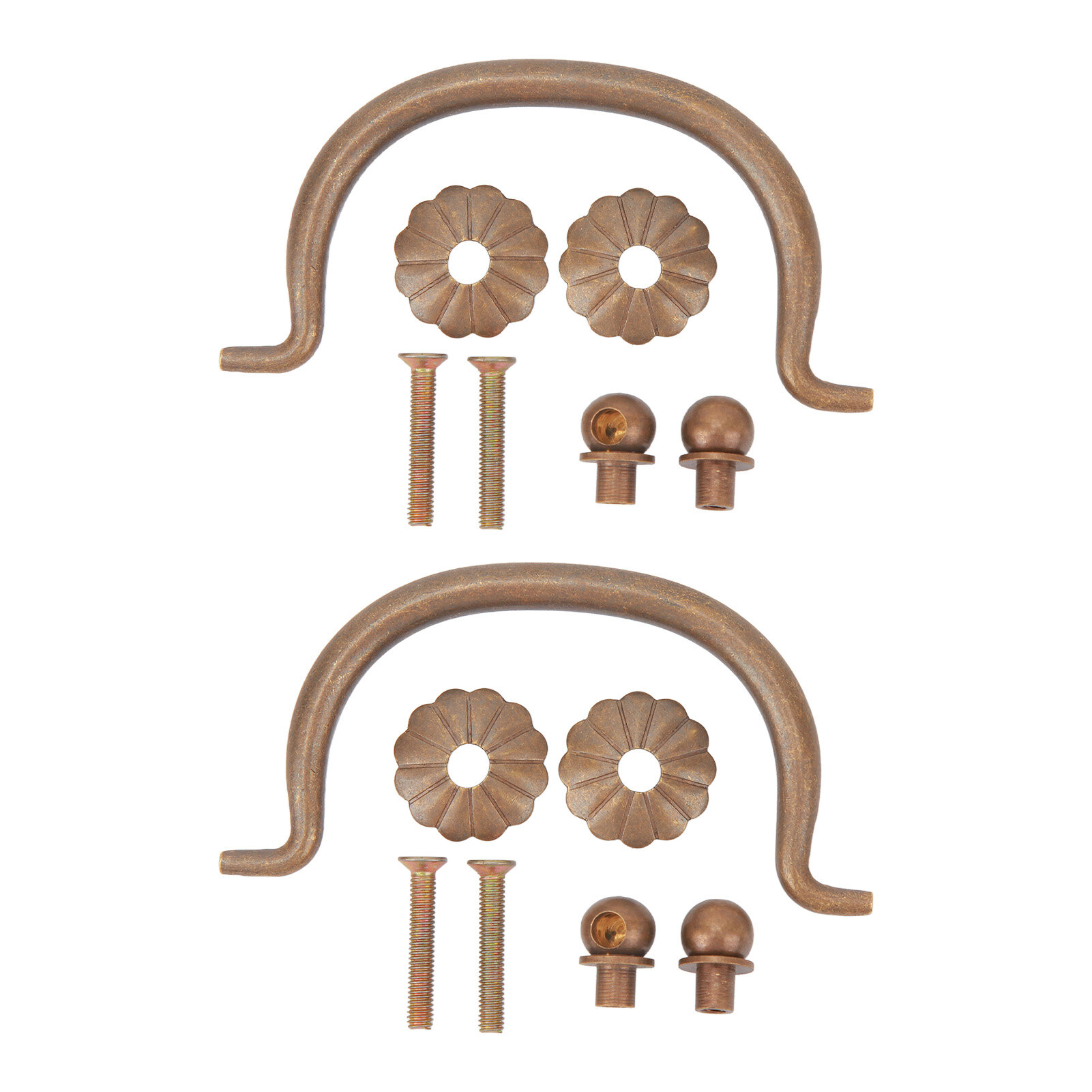 2 установленная ручка из латуни бронзовой ретро -форму цветочной формы тонкая элегантная ручка шкафа