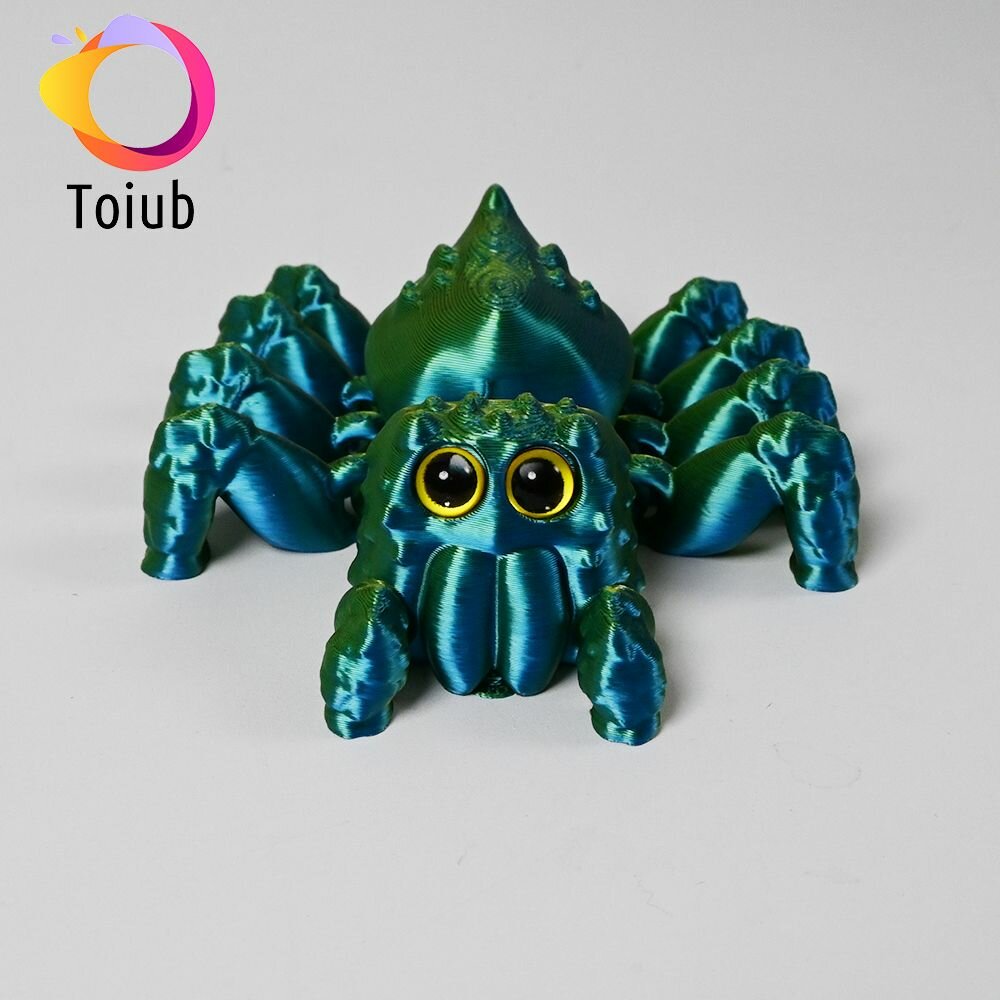 Напечатанная на 3D-принтере модель шарнирного соединения в виде паука, антистресс игрушка, Зеленый, 1 шт.