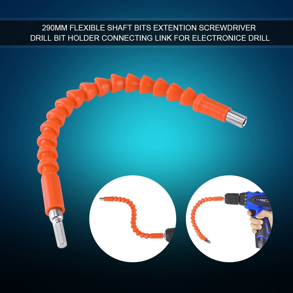 Гибкий вал для бит, шестигранный хвостовик 1/4 дюйма, удлинитель для отвертки, держатель бит, соединительный звено (оранжевый)