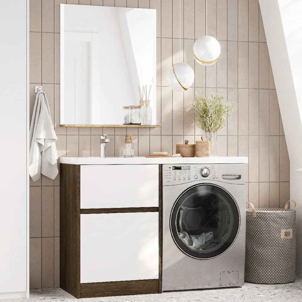 Мебель для ванной комнаты AQUATON Лондри 60 L, дуб кантри, белый