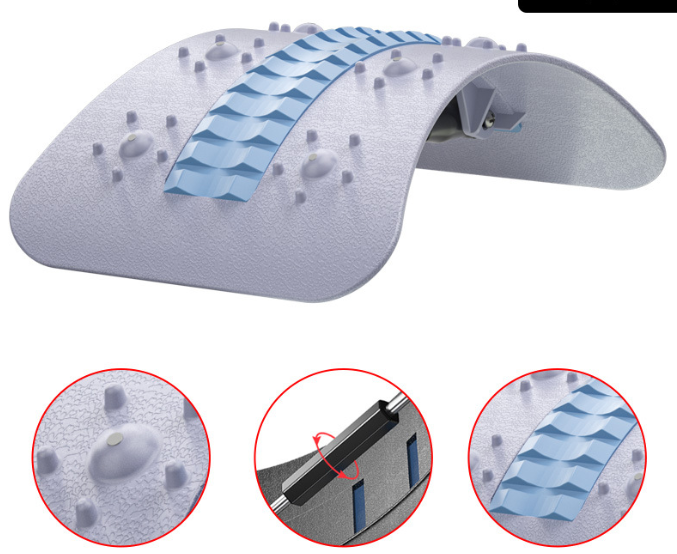 Тренажер для растяжки спины, мини тренажер для дома , Массажный мостик для растяжки поясницы ортопедический，серый