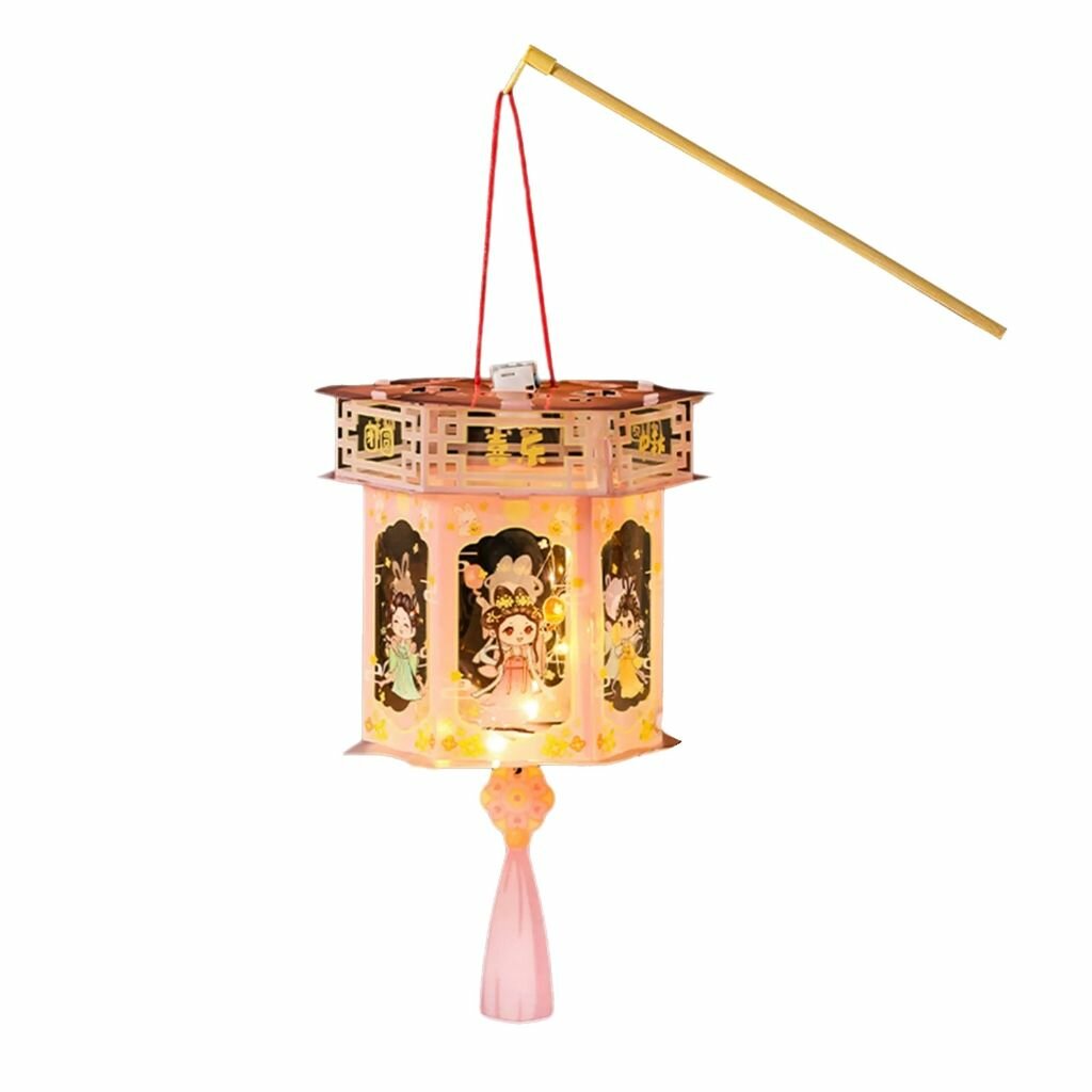 Фестиваль середины осени, детские портативные светящиеся фонарики, набор материалов "сделай сам"-"Чанъэ на Луну"